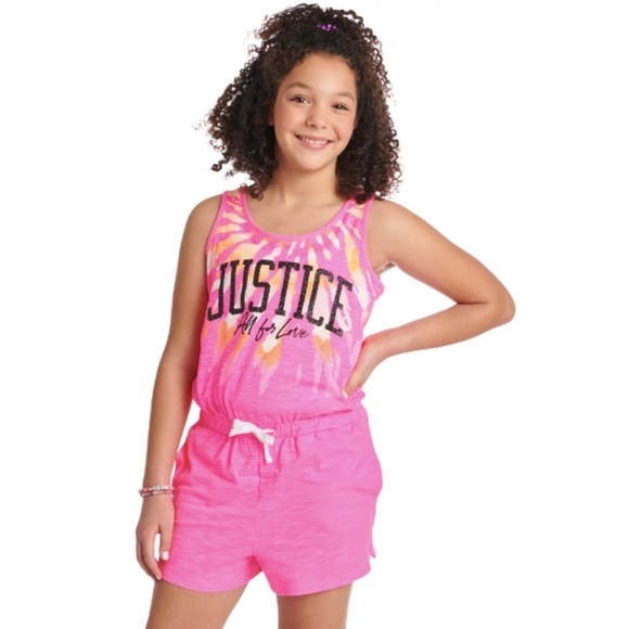 Justice | Dresses | Nwt Justice Girls Pink Tie Dye Glitter Graphic All ...